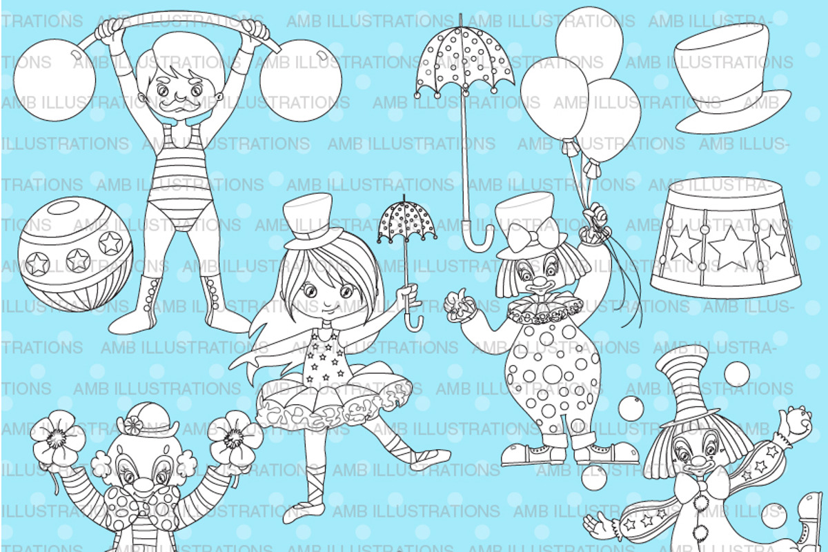 Clipart Circus Bundle, AMB-1162, an Illustration by AMBillustrations