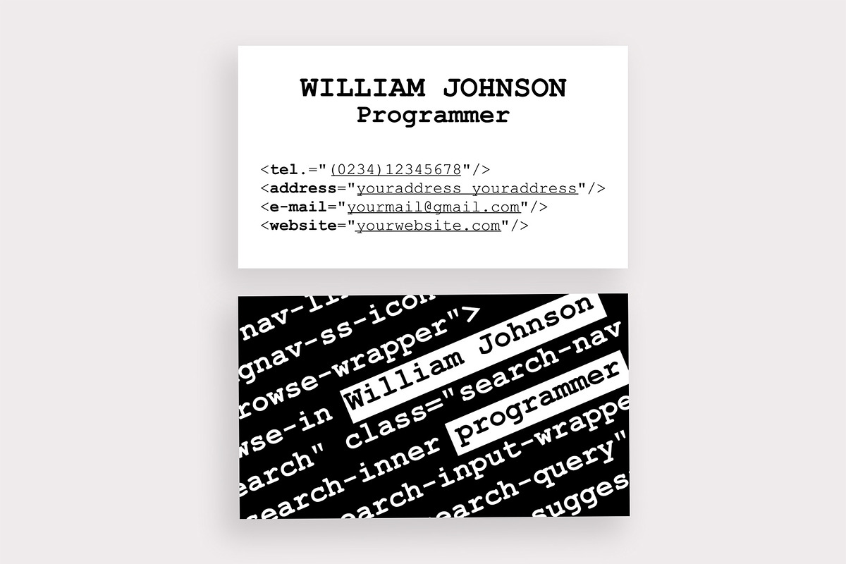 Programmer Business Card Design