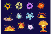 Bomb explosion vector cartoon set | Illustrations ~ Creative Market
