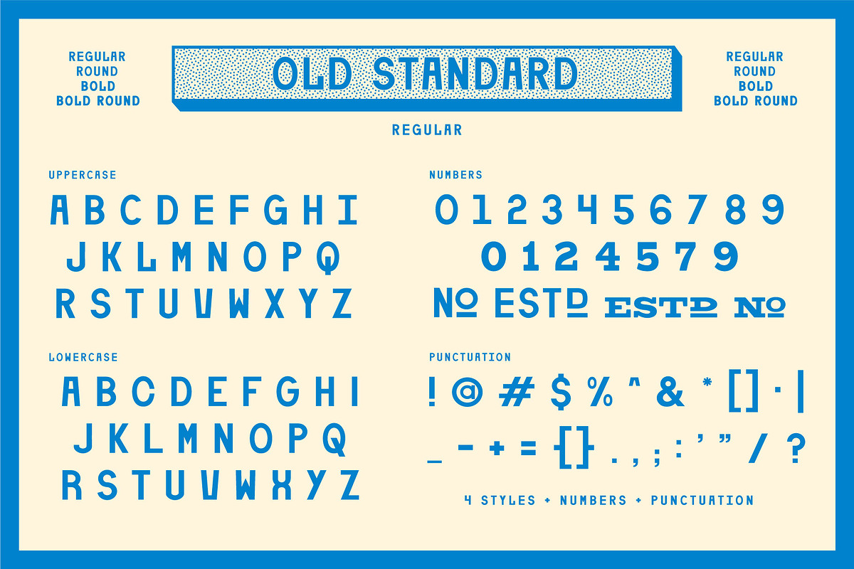 Old Standard Font Family, a Font by Brethrendesignco