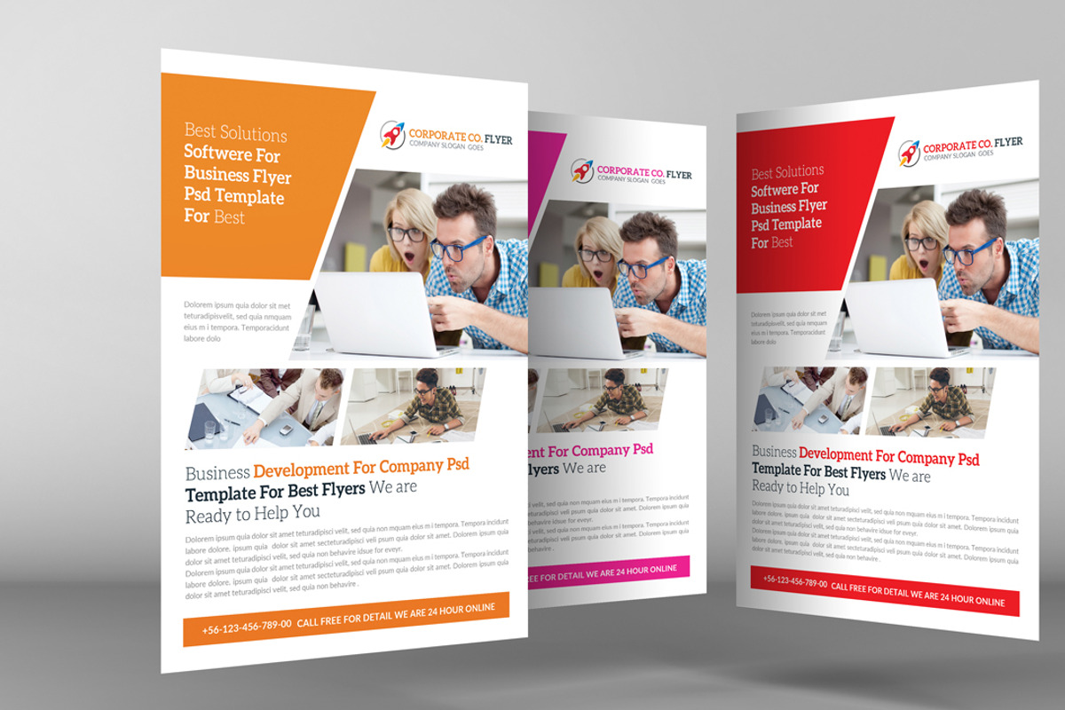 Material Style Business Flyer, a Flyer Template by graphicforest