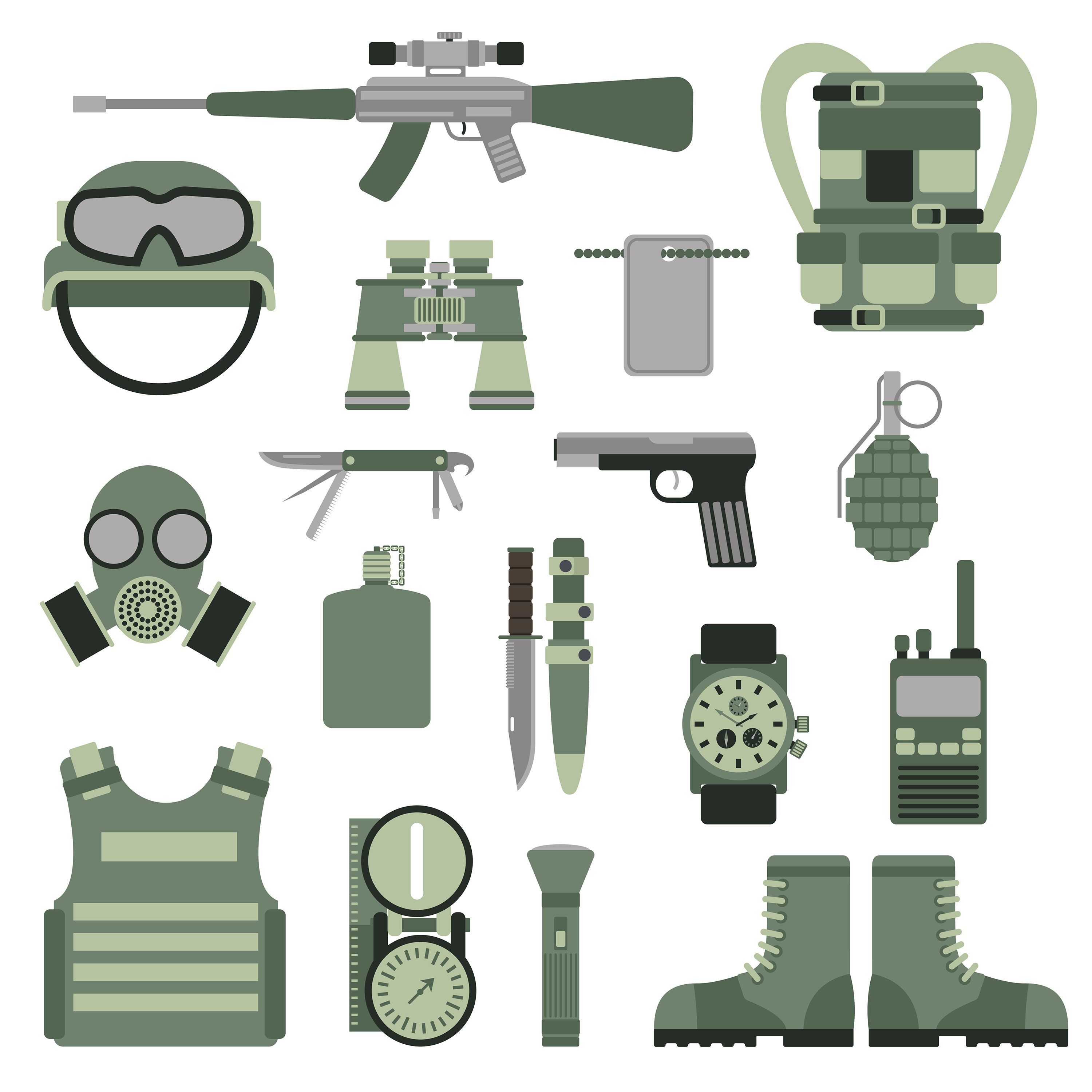 Military army symbols vector, an Object Graphic by Vectorstockersland