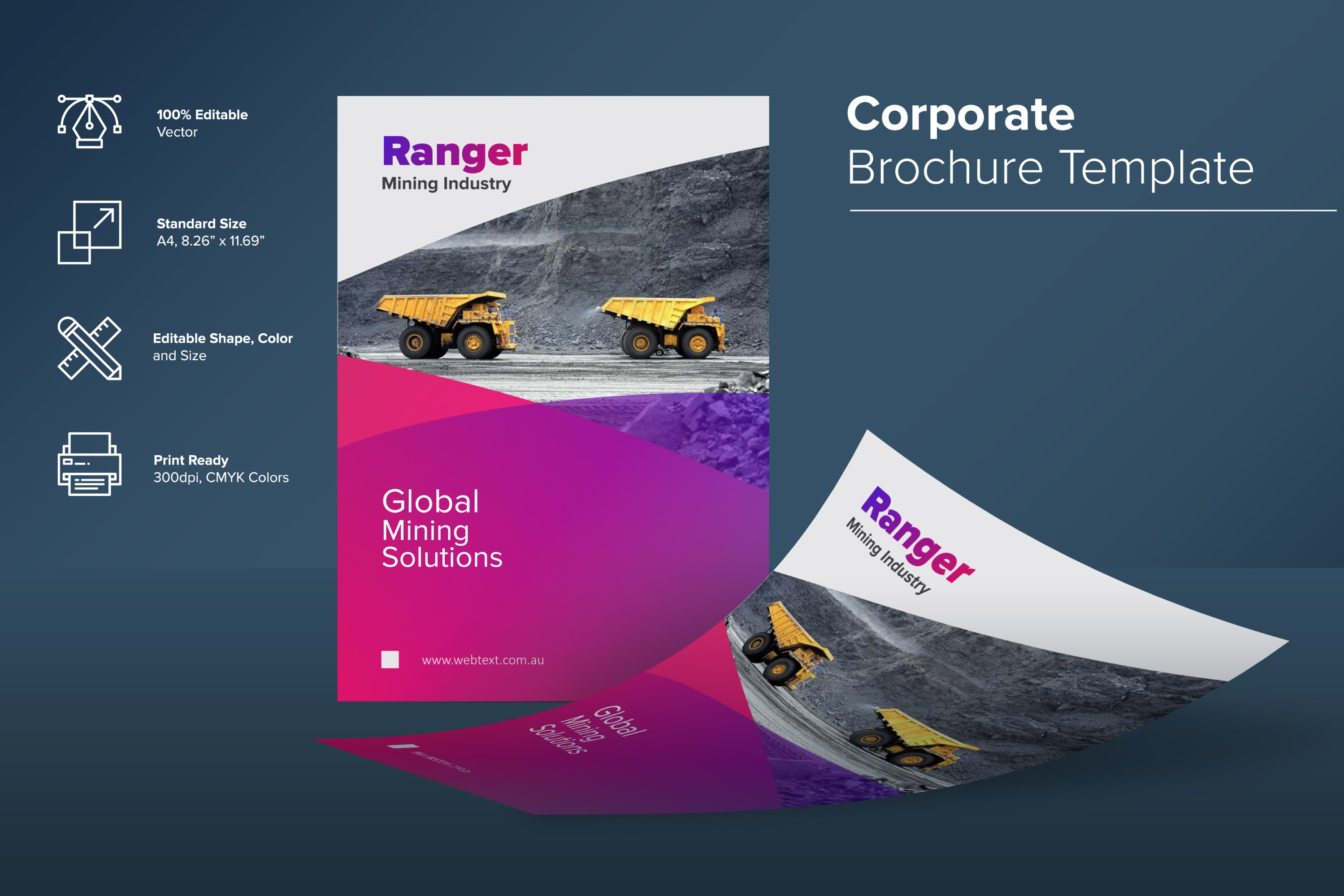 Mining industry Brochure Template, a Brochure Template by shahsoft