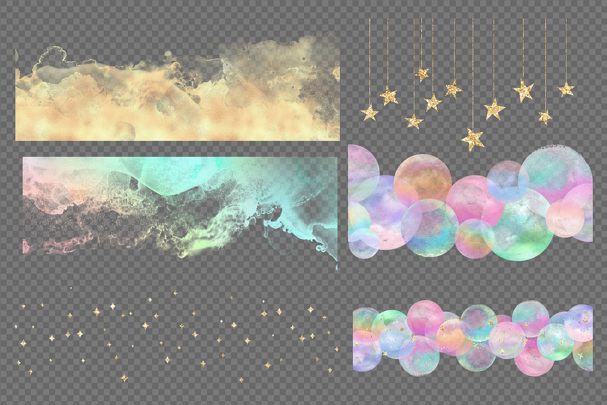 Rainbow Dream Borders, an Illustration by Digital Curio