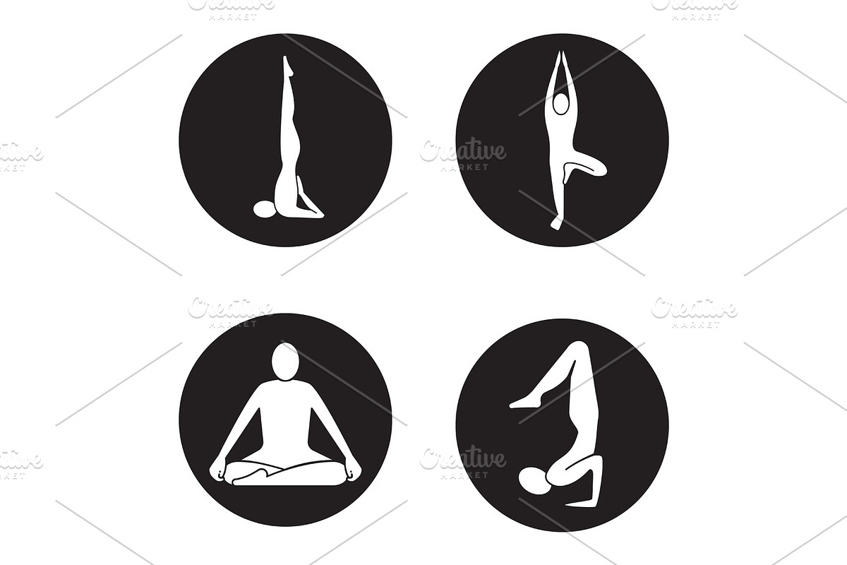 Yoga asanas icons set, an Icon by IMG visuals icons