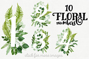 10 Watercolor Floral Numbers, an Illustration by Helga Wigandt