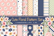 Cute Floral Digital Papers Set