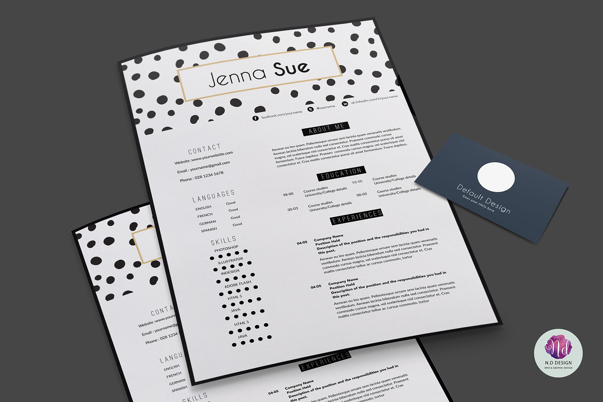 Creative 2 page CV template, a Resume Template by Chic templates