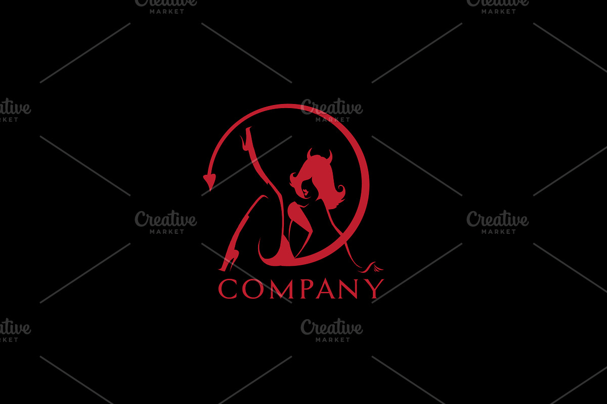 Devil Girl Logo & Mock-Up - Vector, a Branding & Logo Template by Multiple