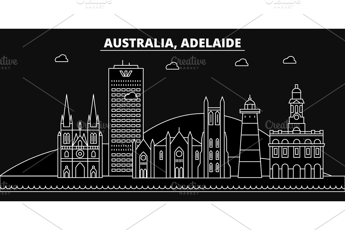 Adelaide silhouette skyline. Australia - Adelaide vector city ...
