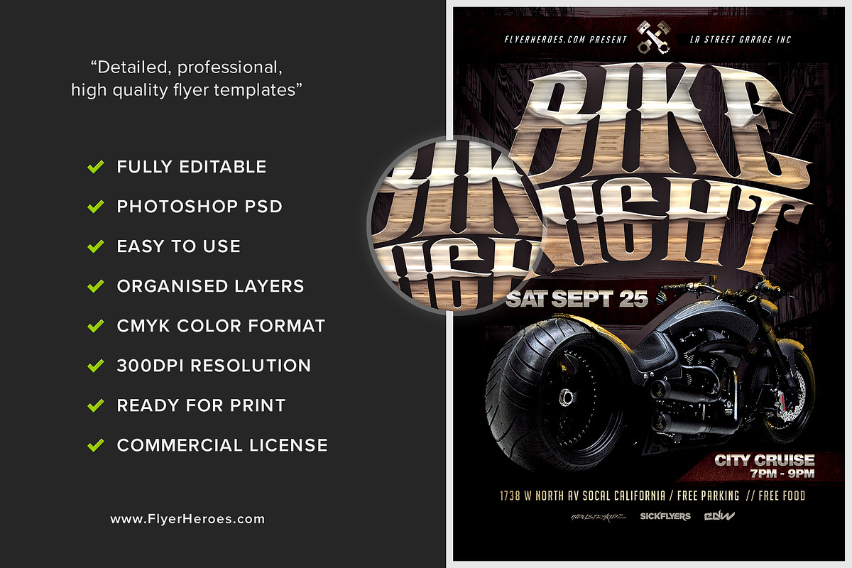 Bike Night Flyer Template, a Flyer Template by FlyerHeroes