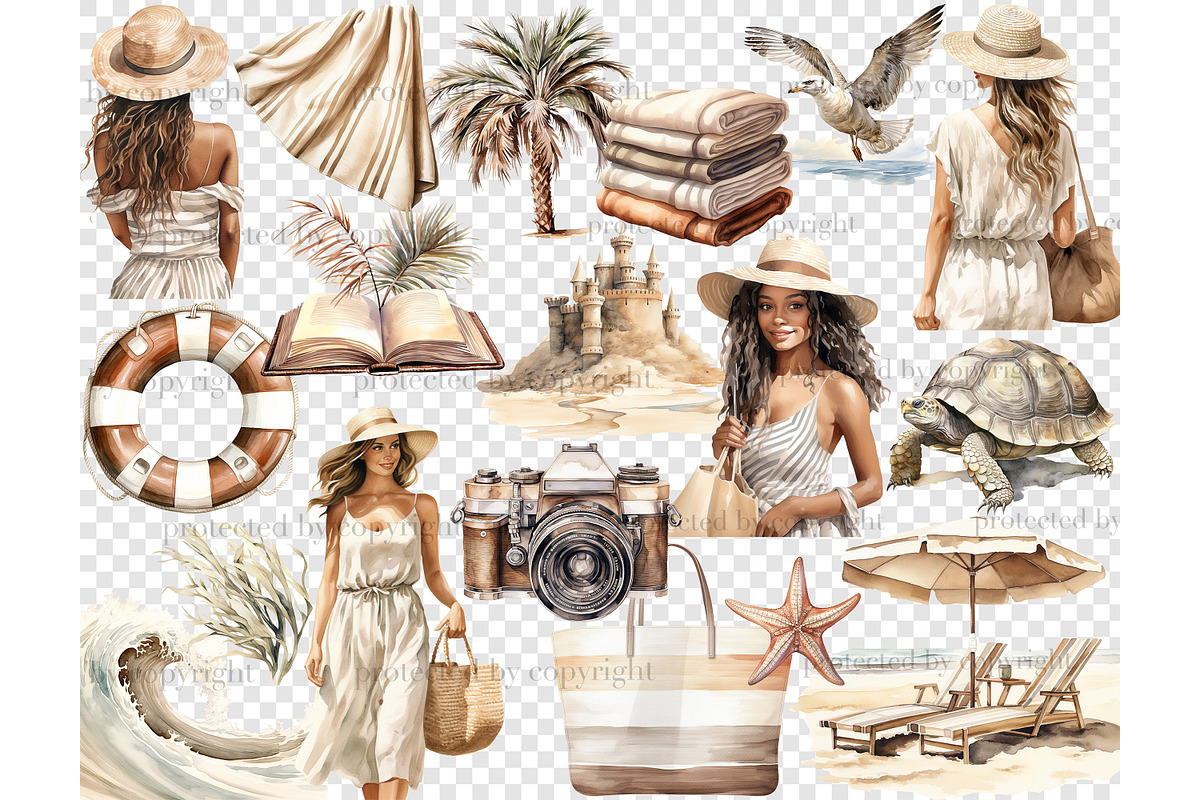 Summer Beach Clipart Bundle