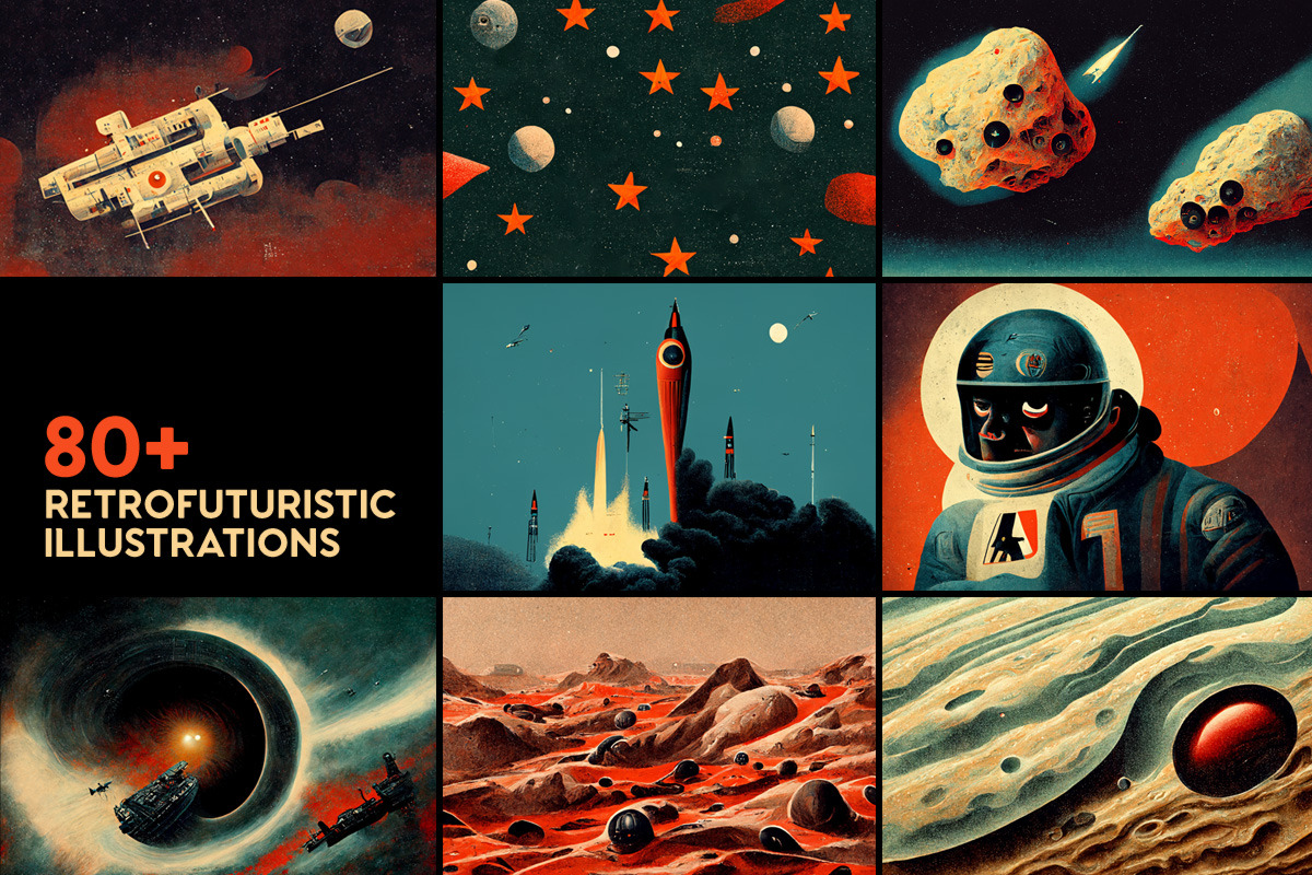 80+ Retrofuturistic Illustrations, an Illustration by Tugcu Design Co.