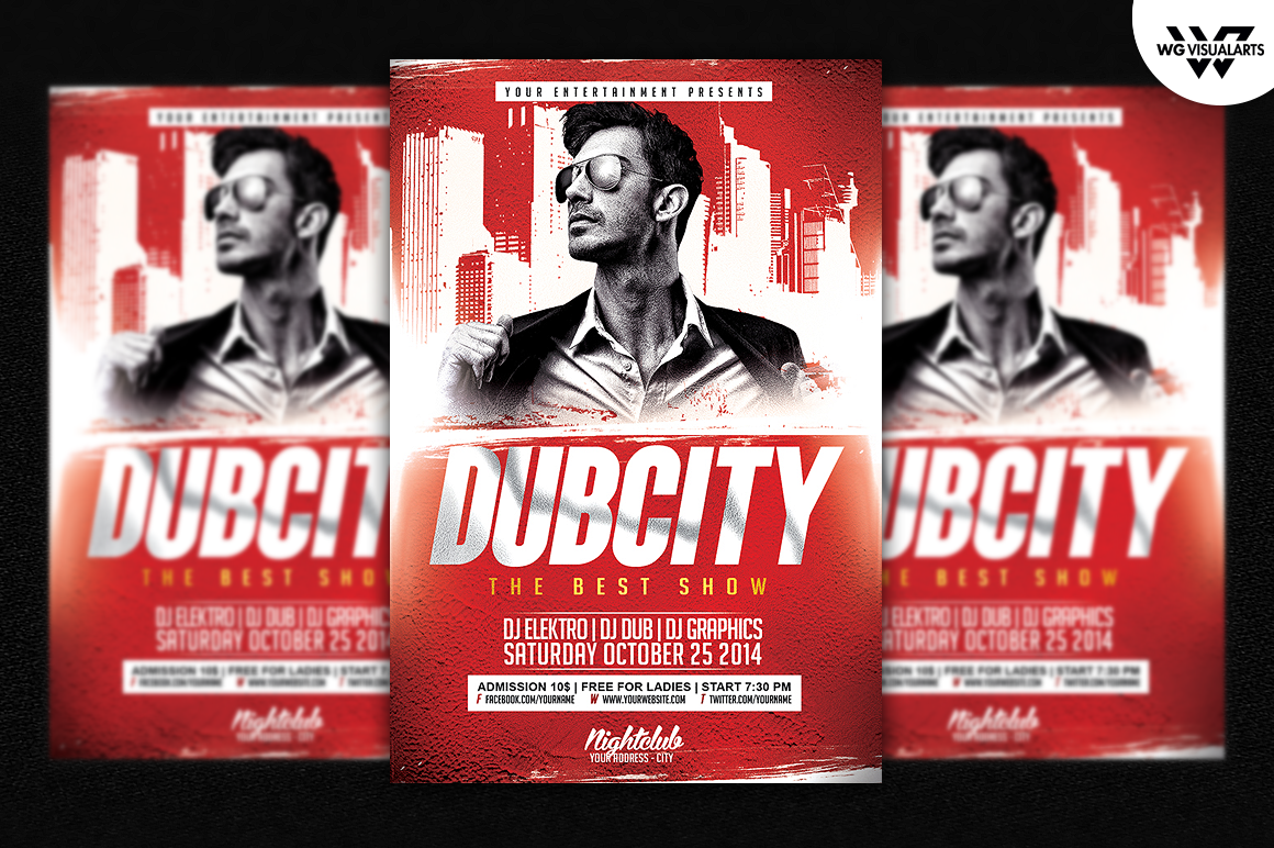DUBCITY Deejay Flyer Template, a Flyer Template by WG DESIGN