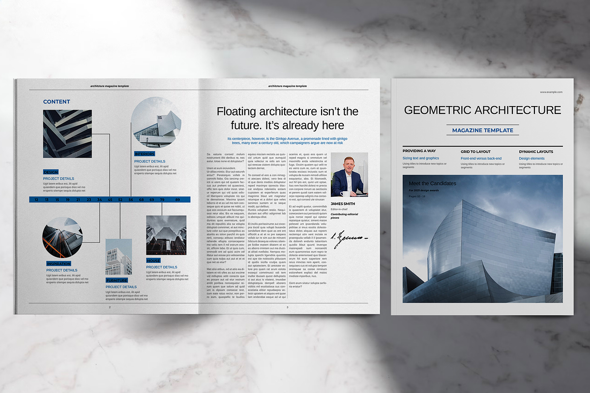 Architecture Magazine Layout Design, a Magazine Template by Boris Cupac