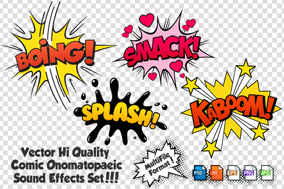 Comic Sound Effects Set 2, an Illustration by FourLeafLover