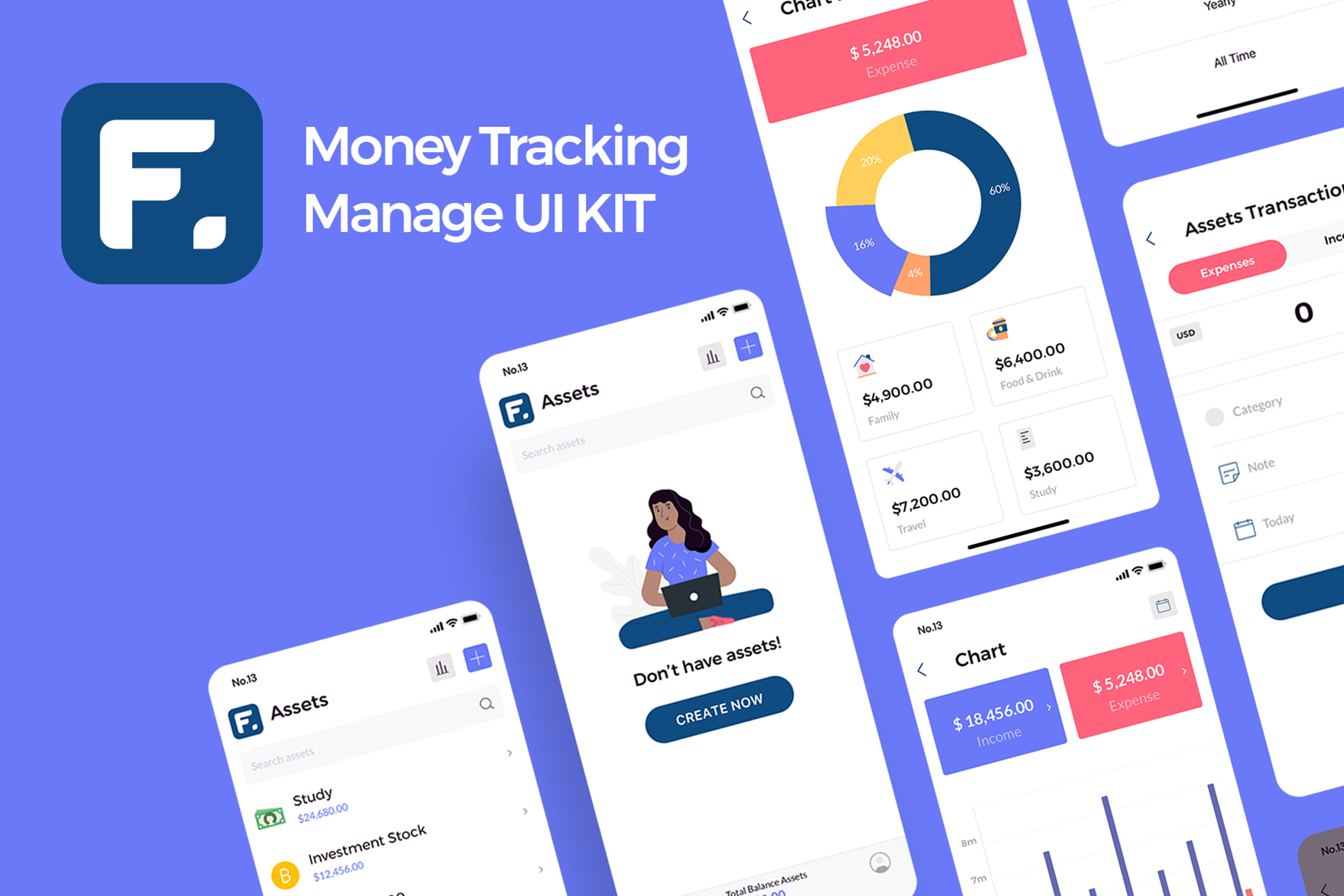 Finany - Cashflow Manager UI KIT, an App Template by No.13
