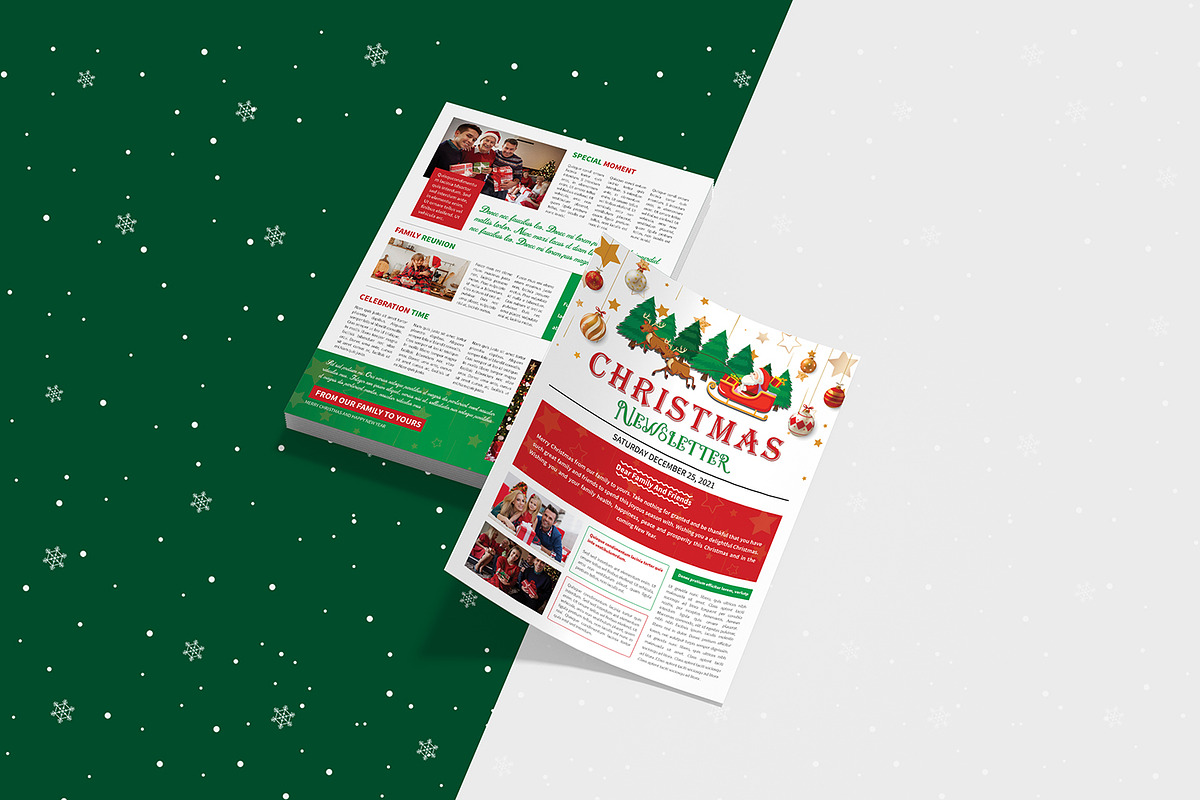 Christmas Newsletter Template, a Flyer Template by crazyOWL
