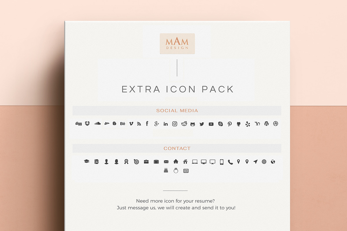 Resume CV Template with Logo, a Resume Template by MAM Design