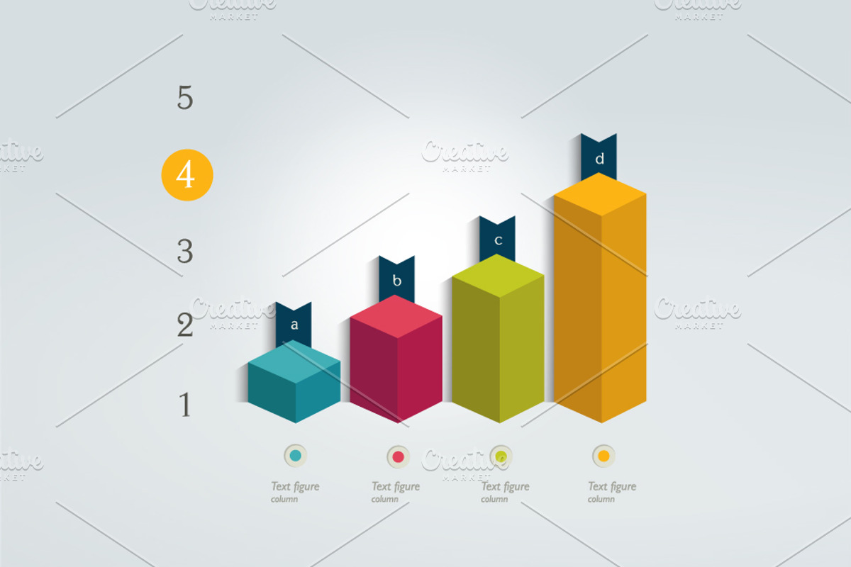 3D chart, graph., a Graphic by VectorAN