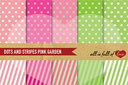 Spring Backgrounds Dots stripes | Graphic Patterns ~ Creative Market