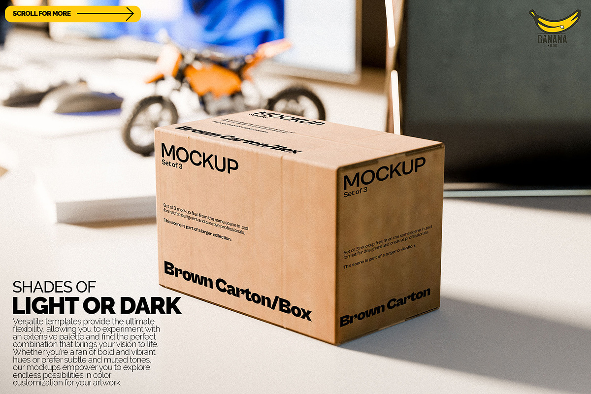 Brown Carton Delivery Box Mockup, a Packaging Mockup by Banana Mockups