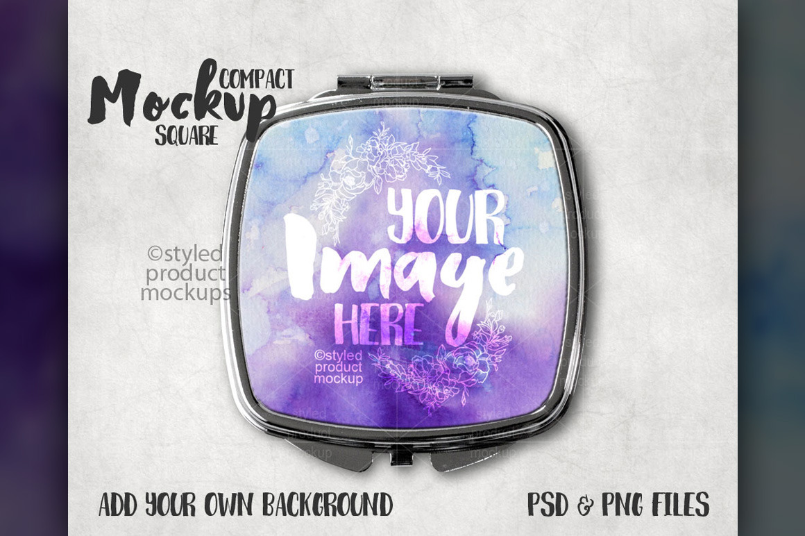 Square Compact Mirror mockup, a Mockup by StyledProductMockups