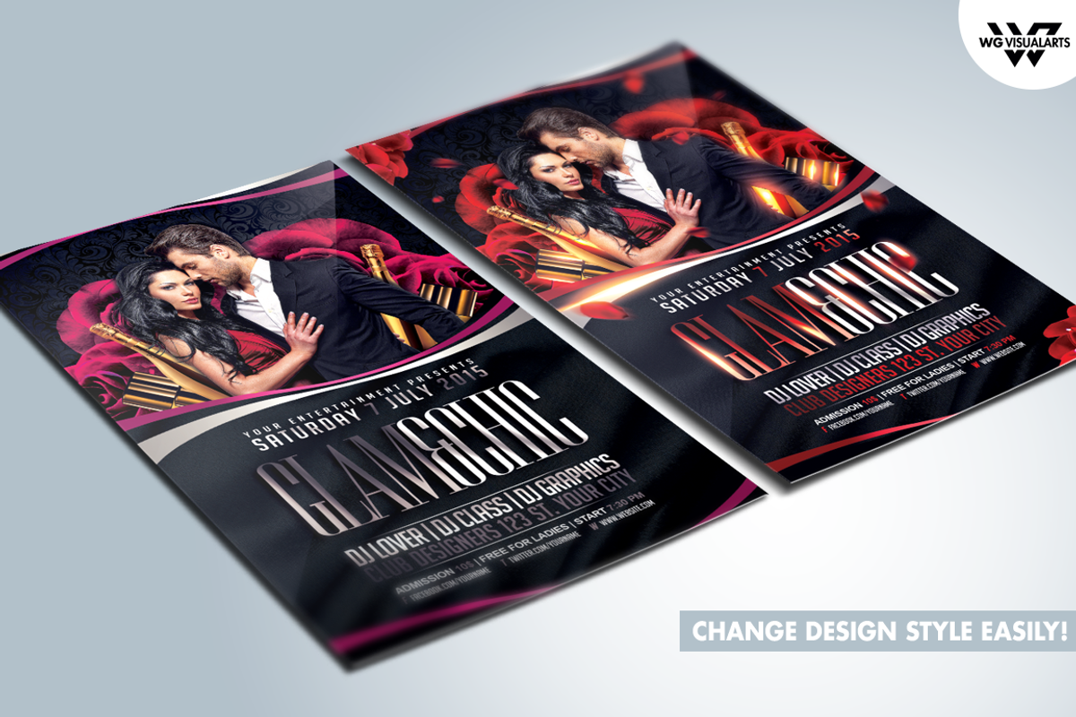 GLAM & CHIC Flyer Template, a Flyer Template by WG DESIGN