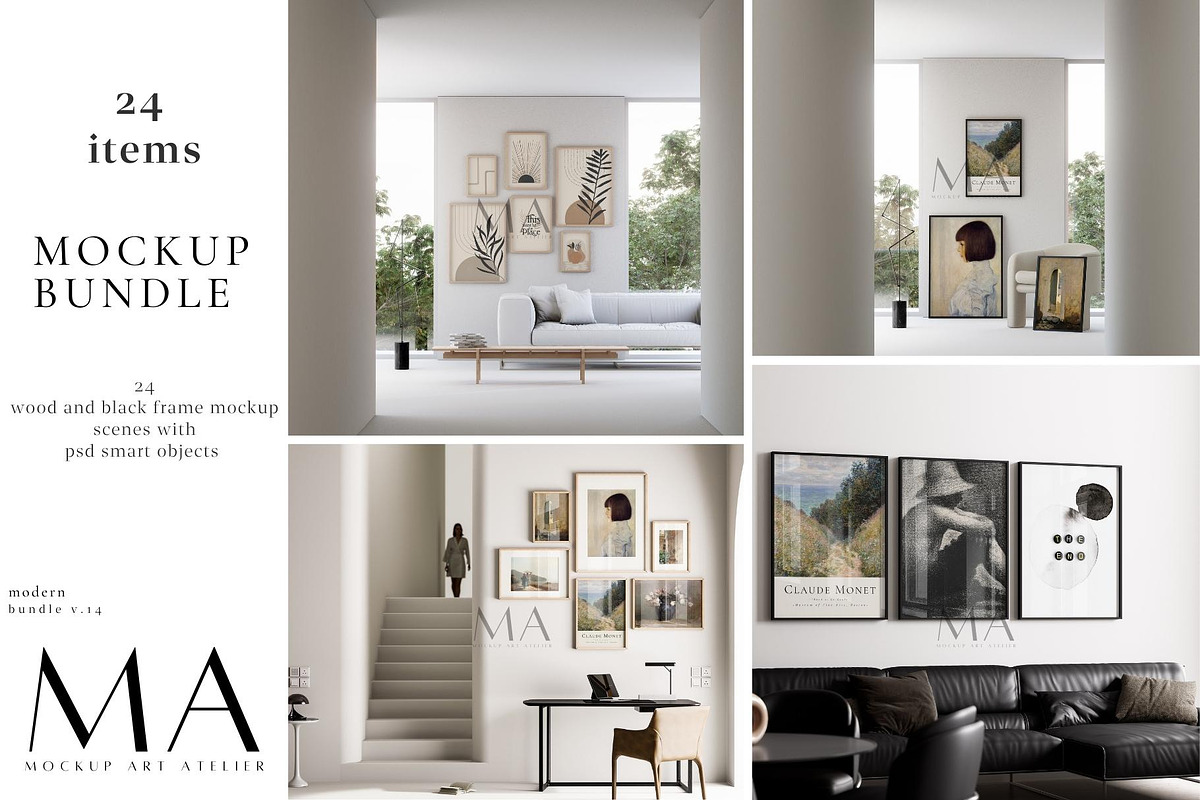 Modern Interior Frame Mockup Bundle, a Household Mockup by Mockup Art ...