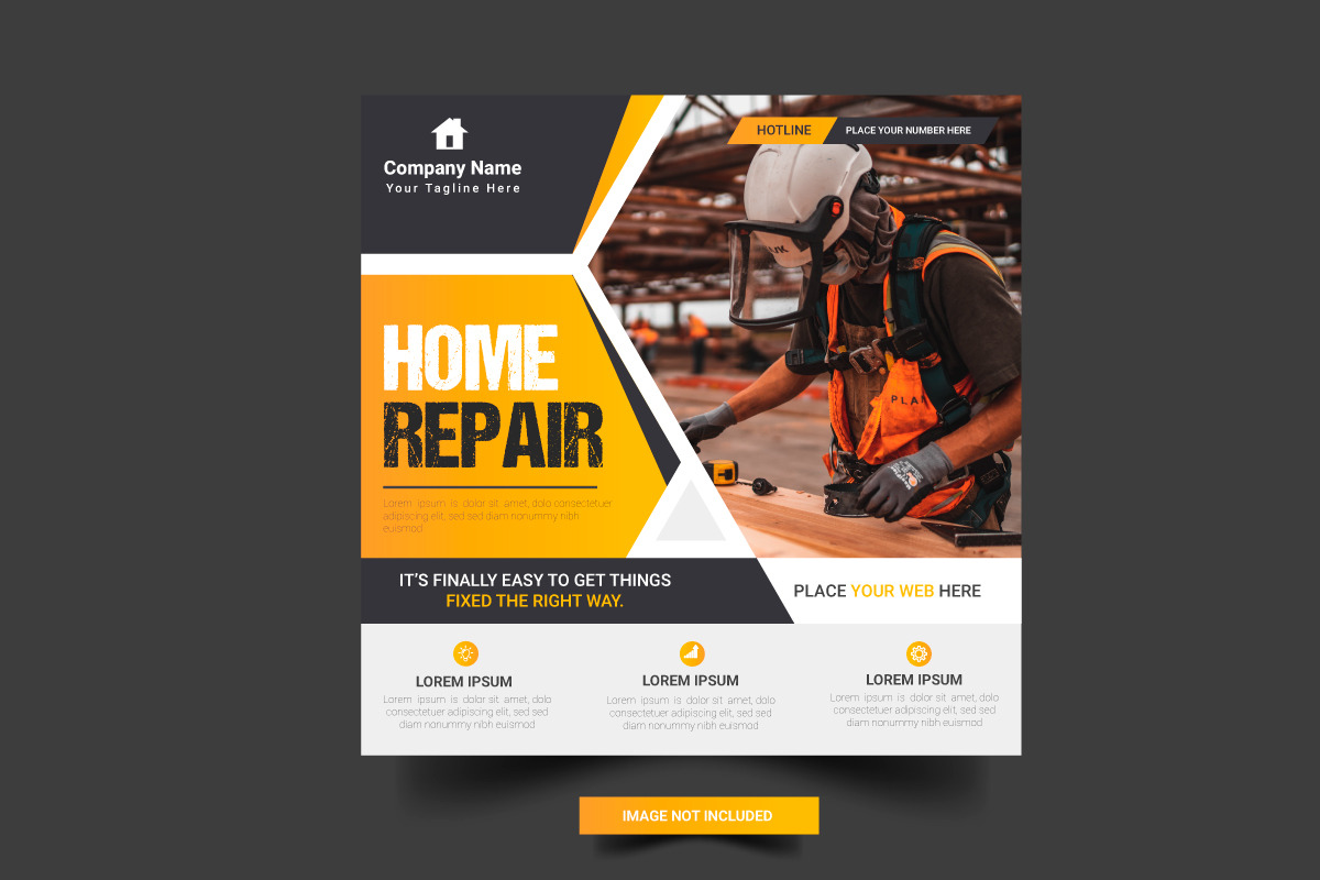 home repair template bundle, a Social Media Template by Tanuart