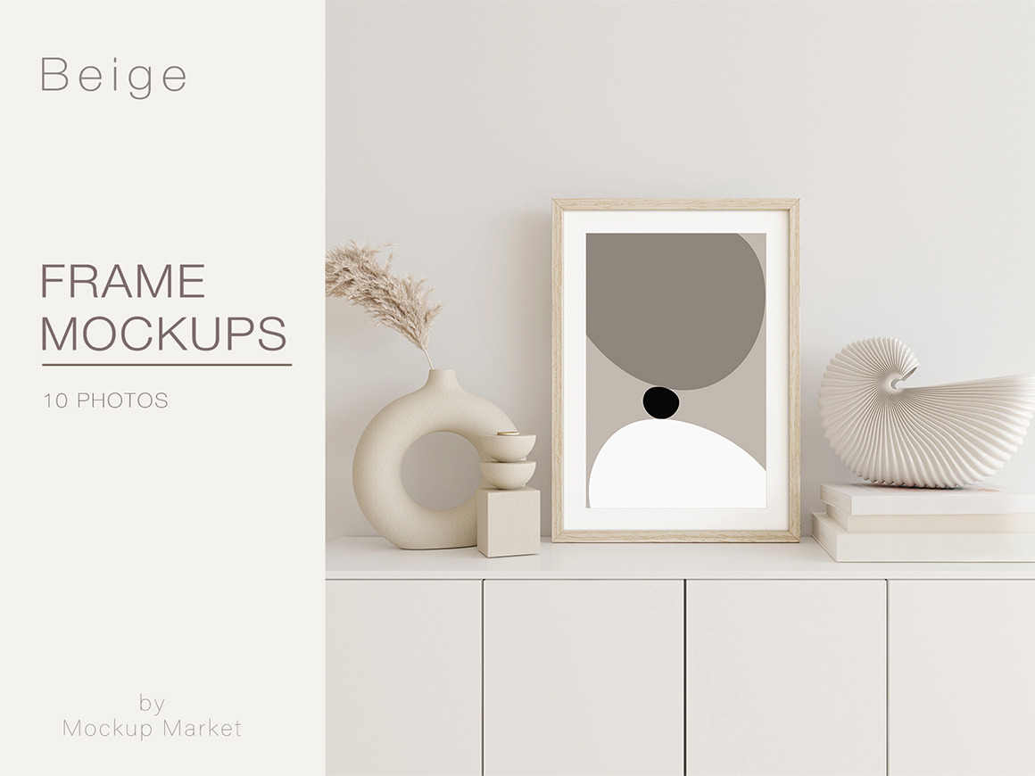 Frame Mockup Kit Beige, a Product Mockup by MockupsMarket