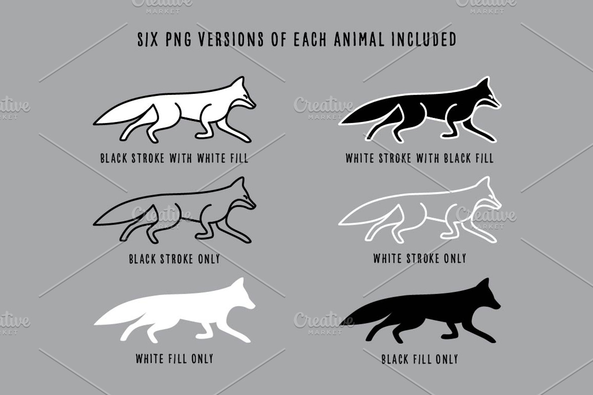 Monoline Animals Volume 1, an Object Graphic by BirDIY Design