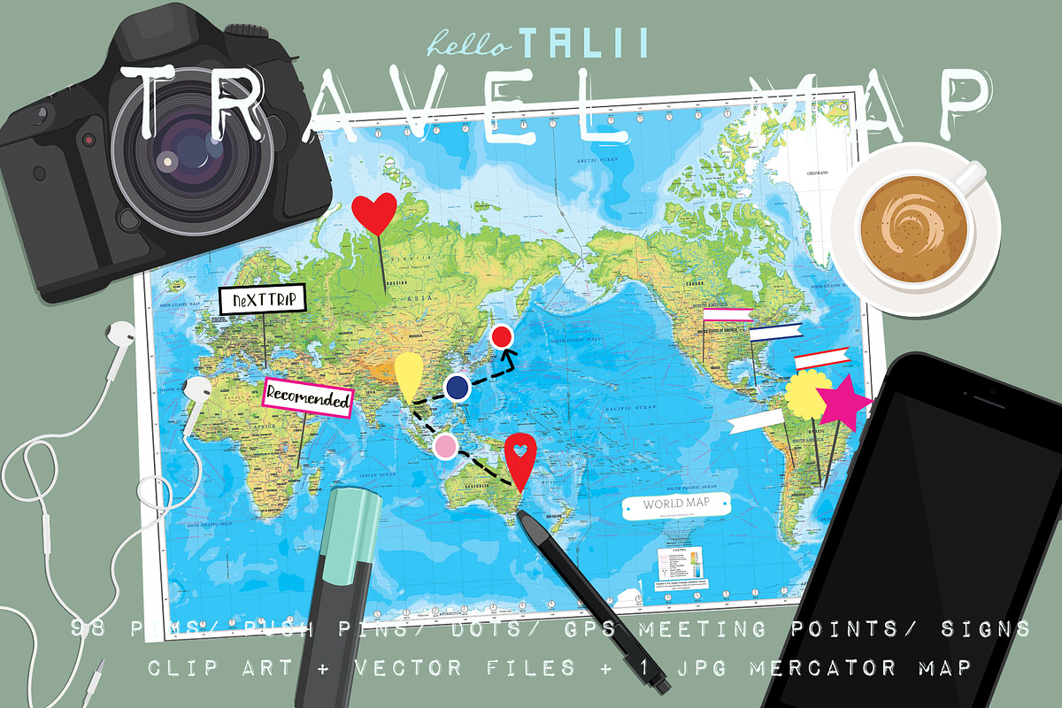 TRAVEL MAP- TRIP TRACKER, an Icon by Hello Talii