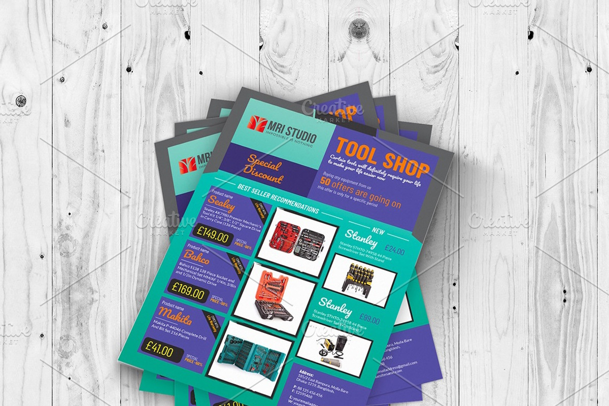 Tool Shop Flyer Template, a Flyer Template by MRI STUDIO