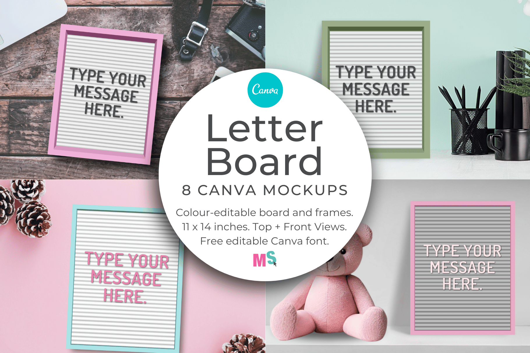 Canva Letter Board Mockup 11x14 inch