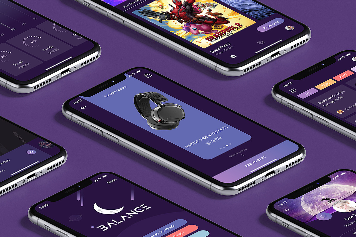 Balance Mobile App UI KIT, an App Template by No.13 | Creative Market