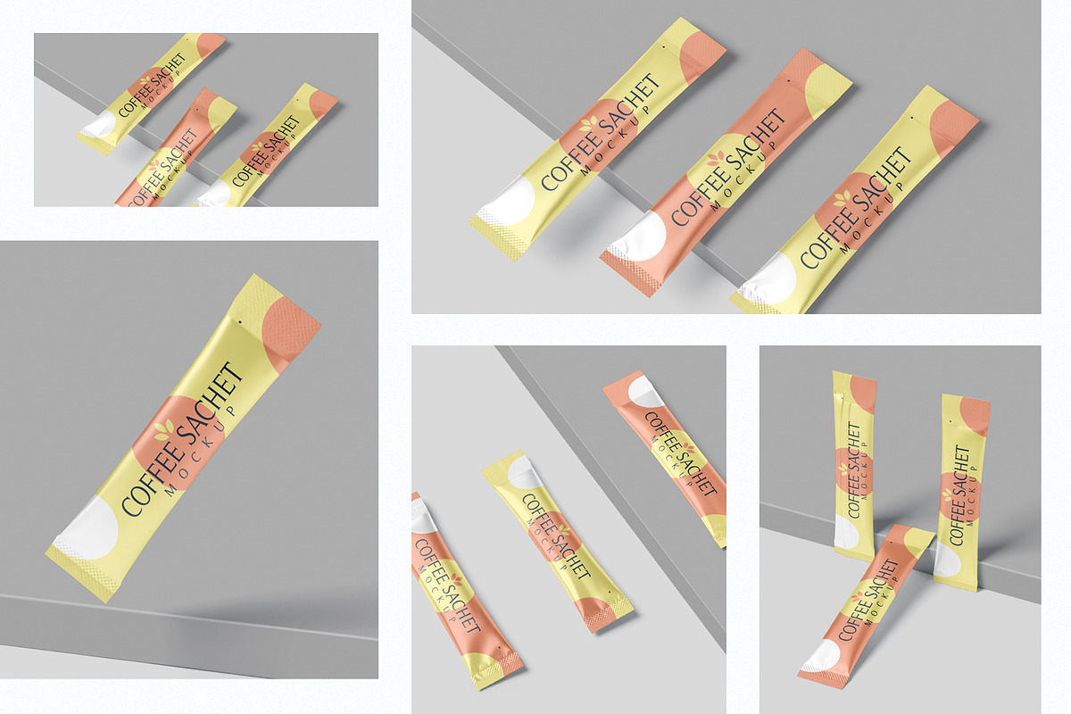 Long Sachet Mockups, a Packaging Mockup by GfxFoundry