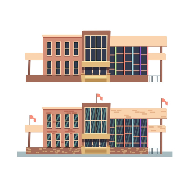 School building on white background, an Education Illustration by ...