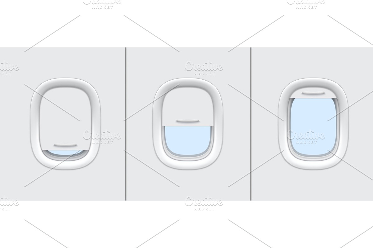 Plane or airplane windows mockup, a Transportation Illustration by ...