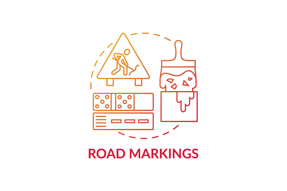 Road markings concept icon, an Outline Icon by bsd studio | Creative Market