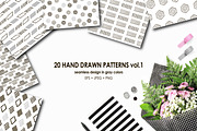 20 hand drawn patterns vol.1, a Pattern Graphic by SiDesign
