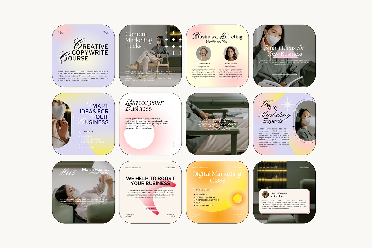 Retro Social Media Pack, a Social Media Template by marmaries
