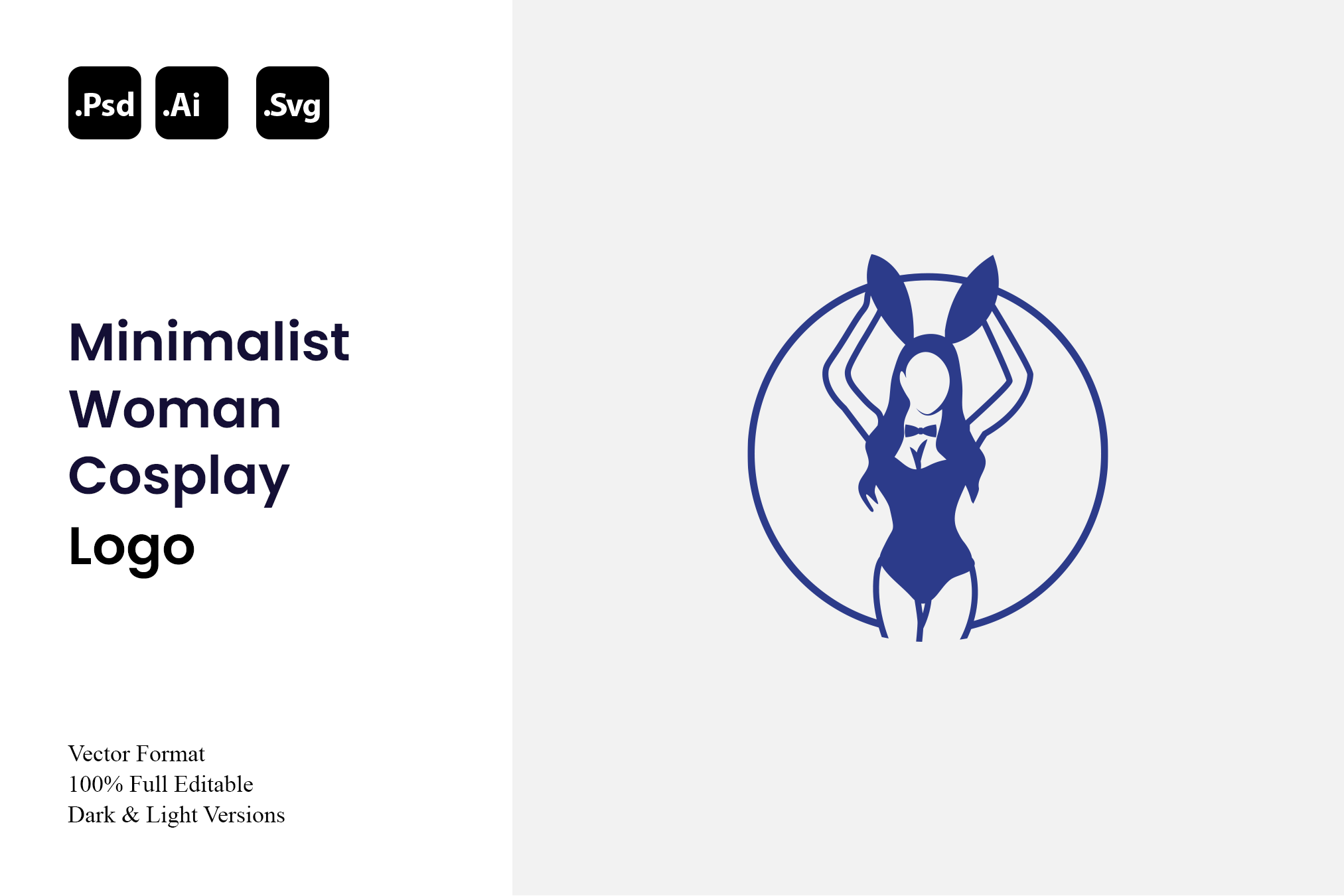 Minimalist Woman Cosplay Logo