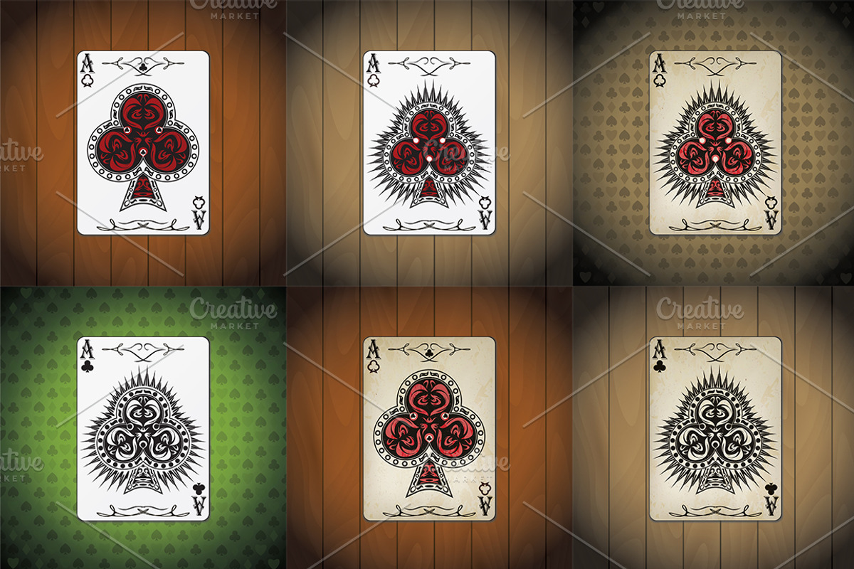 Set of Poker Ace Cards, an Illustration by Lemon Workshop
