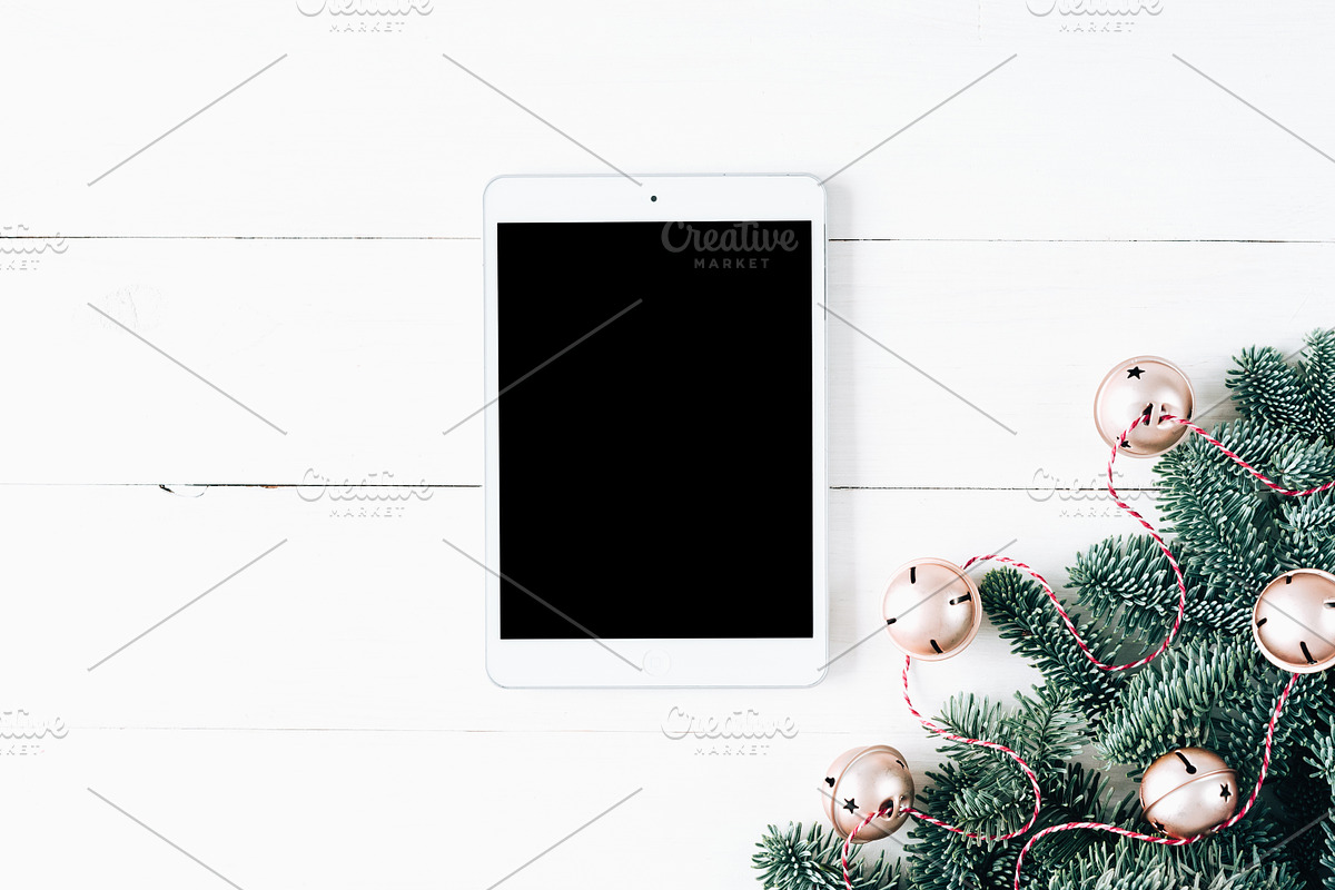 Christmas iPAD mockup, an iPad Mockup by Kate Roubin