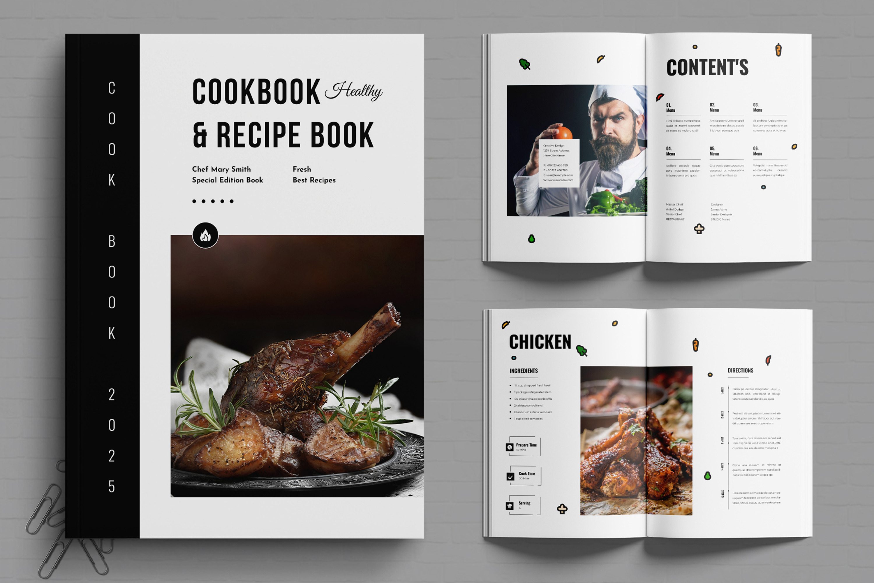 Cook Book Layout, a Magazine Template by MightyDesign