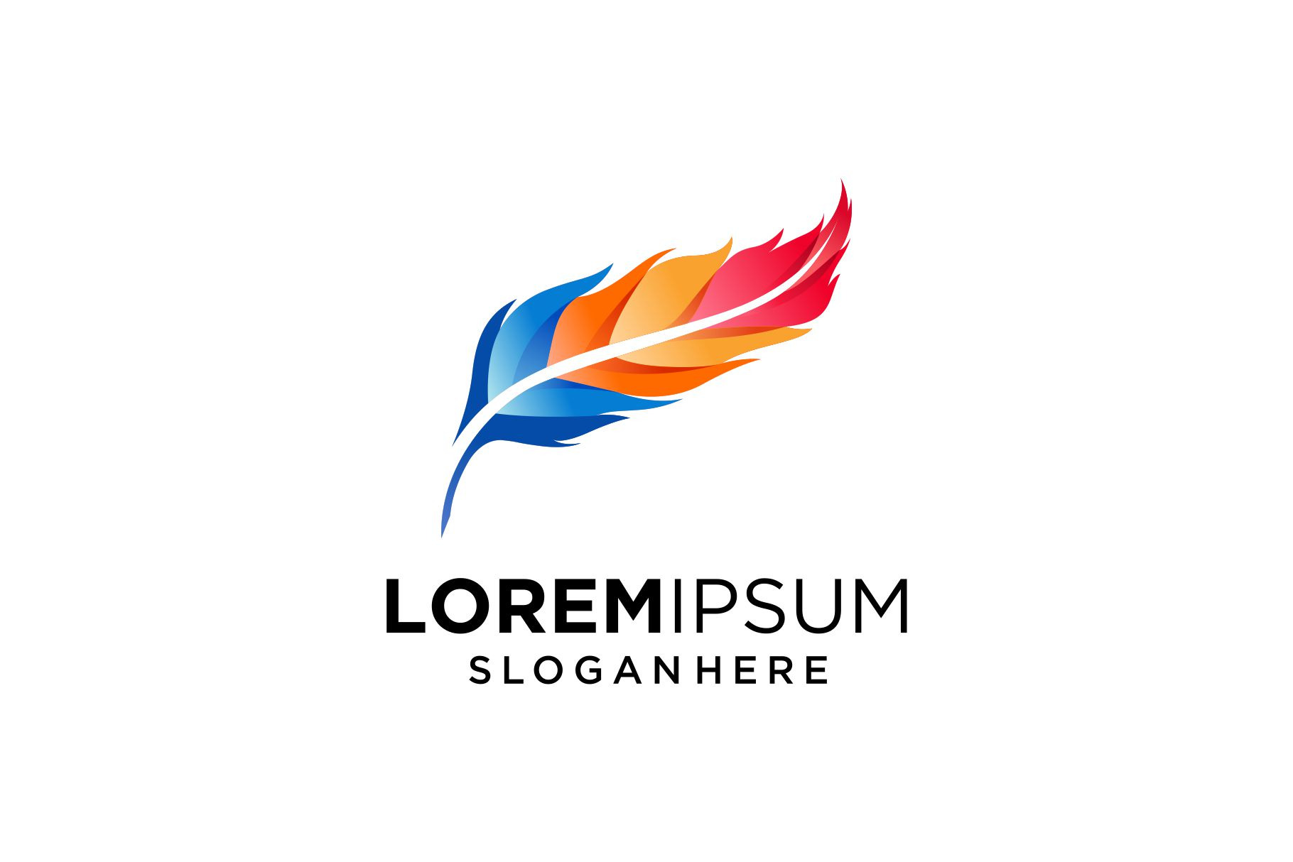 Colored Feather Logo, a Branding & Logo Template by Buqancreative