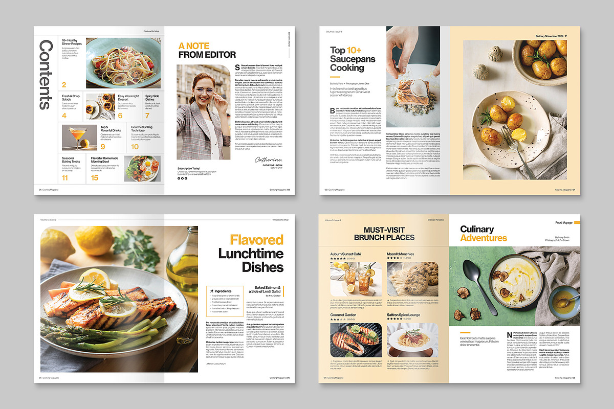 Food & Cooking Magazine Template, a Magazine Template by BrandPacks