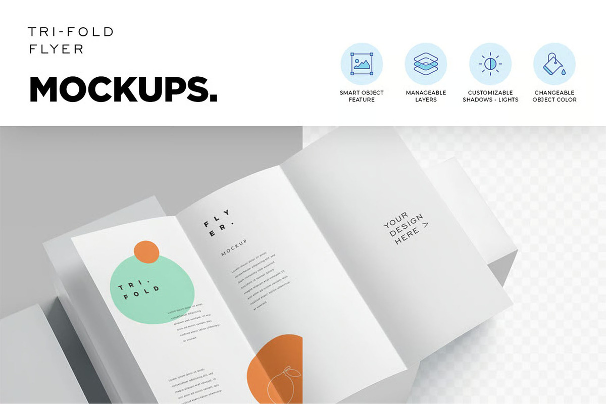 Tri-Fold Vertical Flyer Mockups