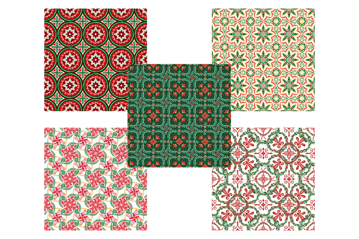 Christmas Tiles seamless patterns, a Pattern Graphic by AkiraVilla